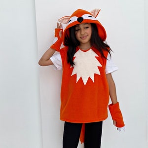 Kid's Fox Costume, Toddler Fox Vest and Tail Set, Woodland Halloween ...