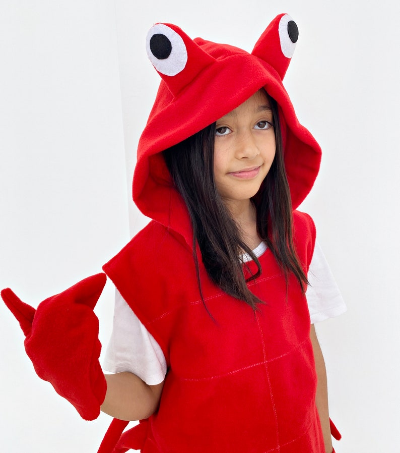 Kids' Red Fleece Crab Costume, Halloween Lobster Outfit - Etsy