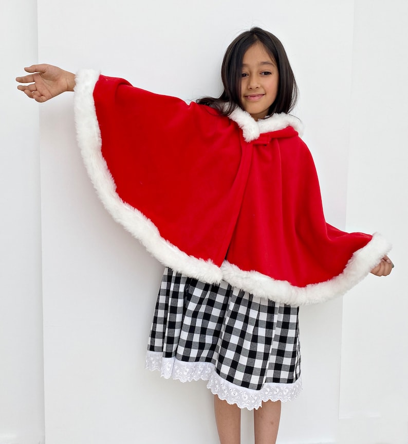 Cindy Lou Costume Red Hooded Cape & Checkered Dress Kids - Etsy