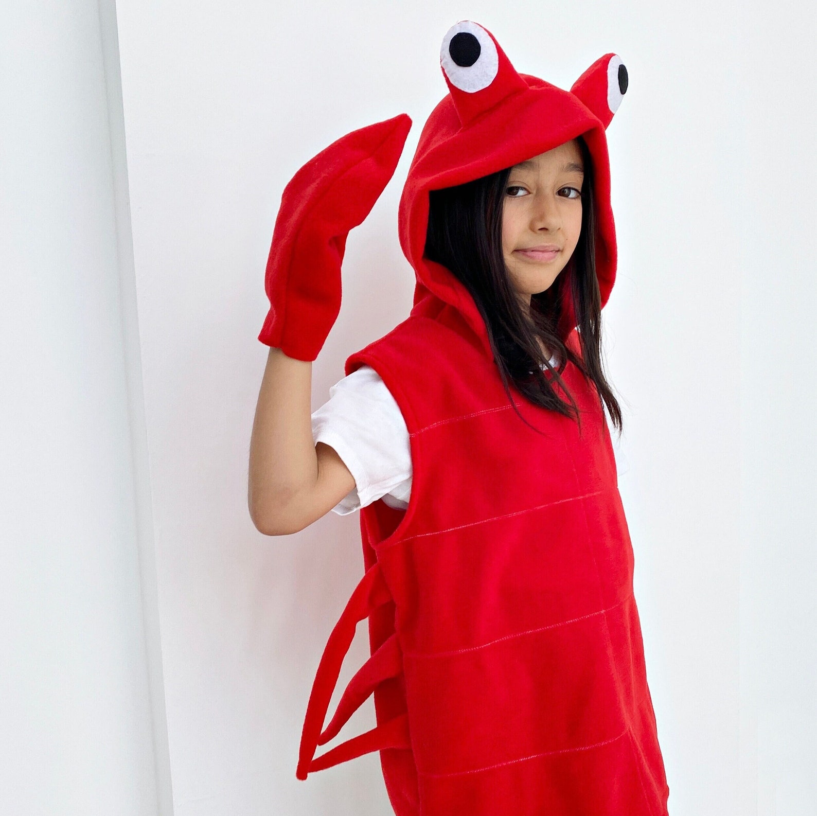 Kids' Red Fleece Crab Costume, Halloween Lobster Outfit - Etsy