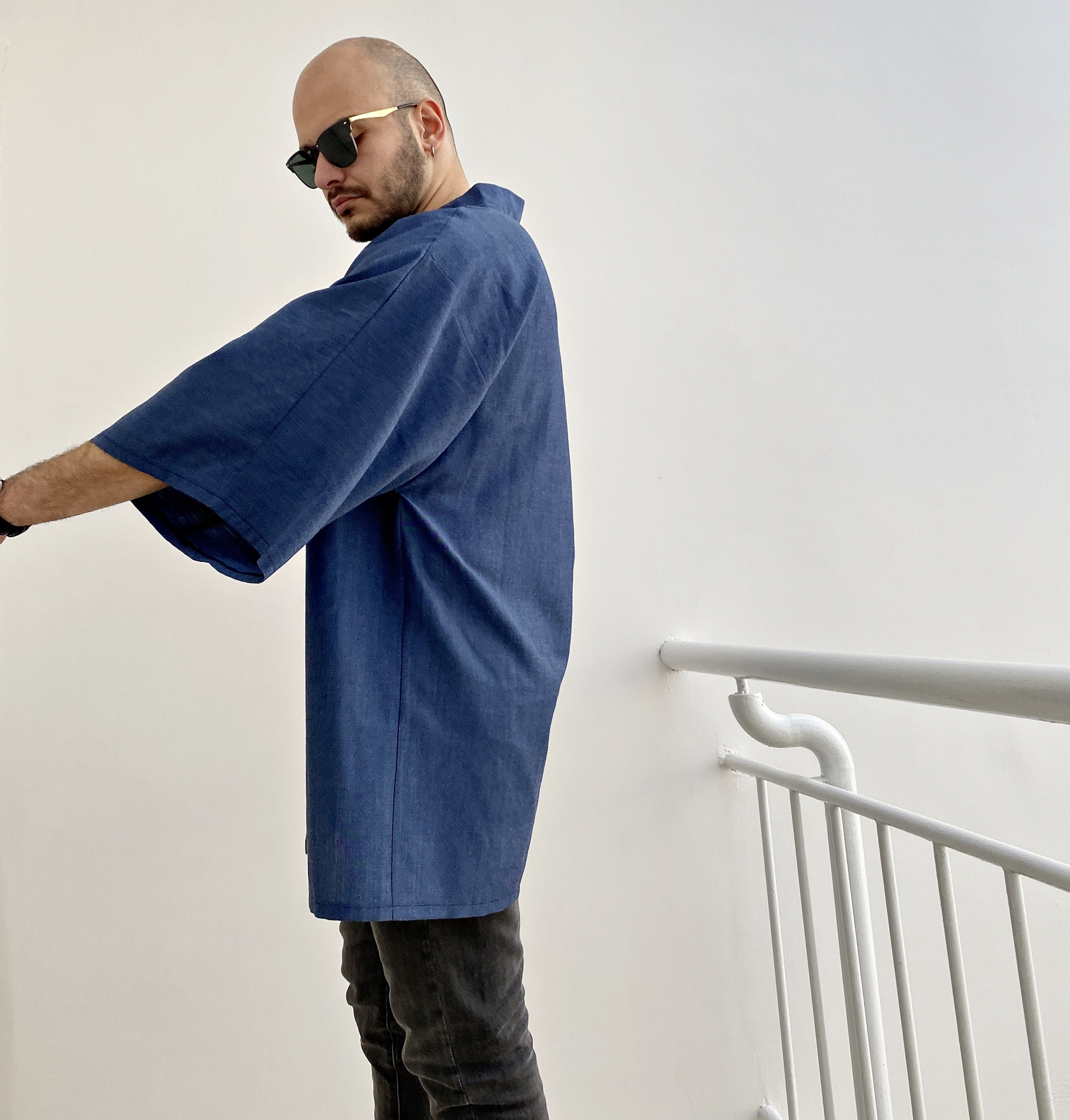 Linen Haori Kimono, Gender Neutral Japanese Style Jacket, Streetwear ...
