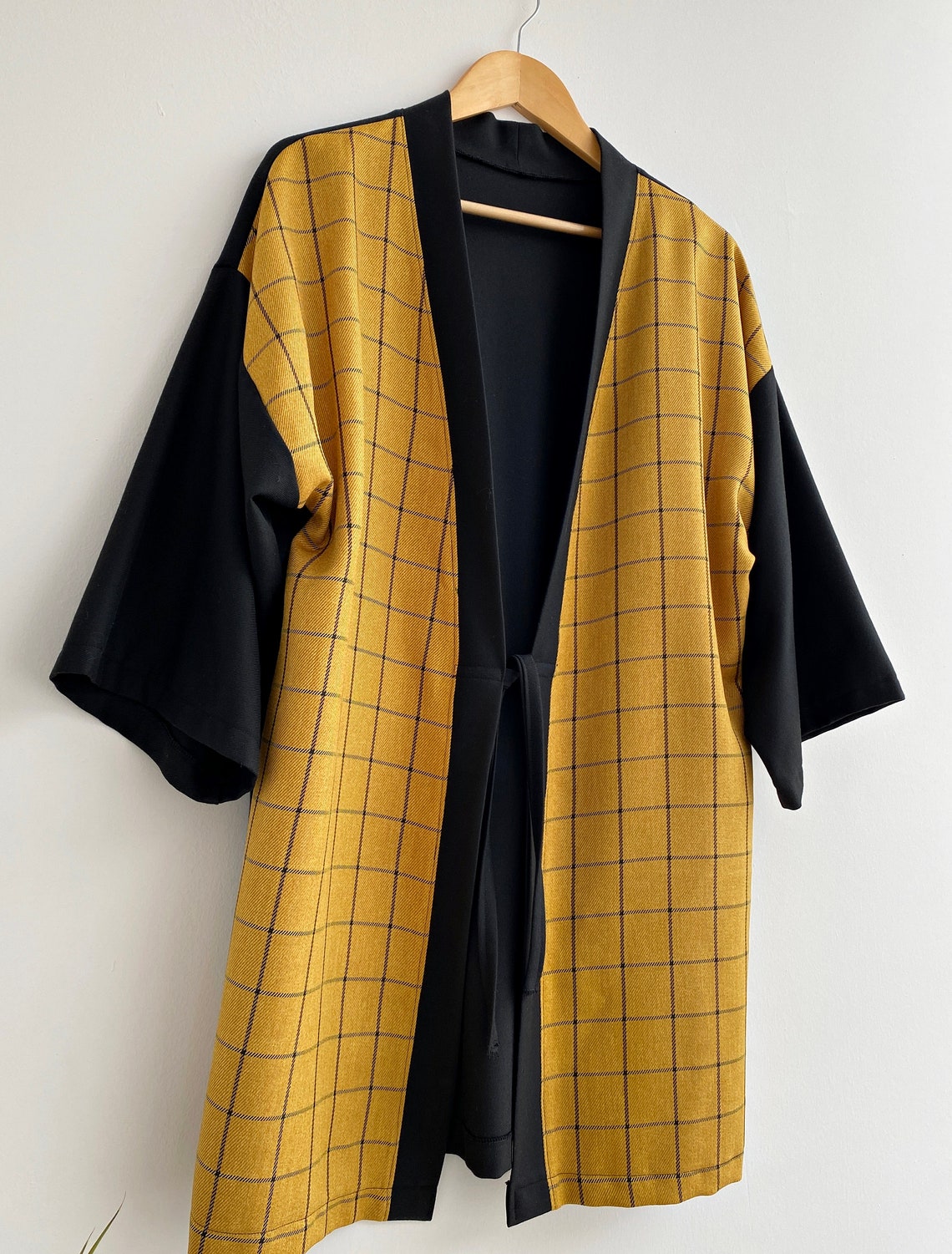 Womens Haori Jacket, Checkered Cotton Linen Kimono Cardigan - Etsy