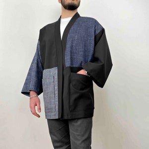 Men Japanese Style Fall Patchwork Jacket Streetwear Haori - Etsy
