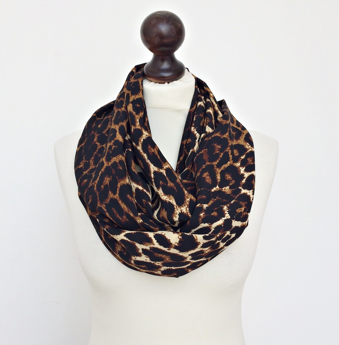 Animal Print Scarf, Leopard Cheetah Infinity Scarf, Silky Satin ...