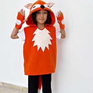 Kid's Fox Costume, Toddler Fox Vest and Tail Set, Woodland Halloween ...