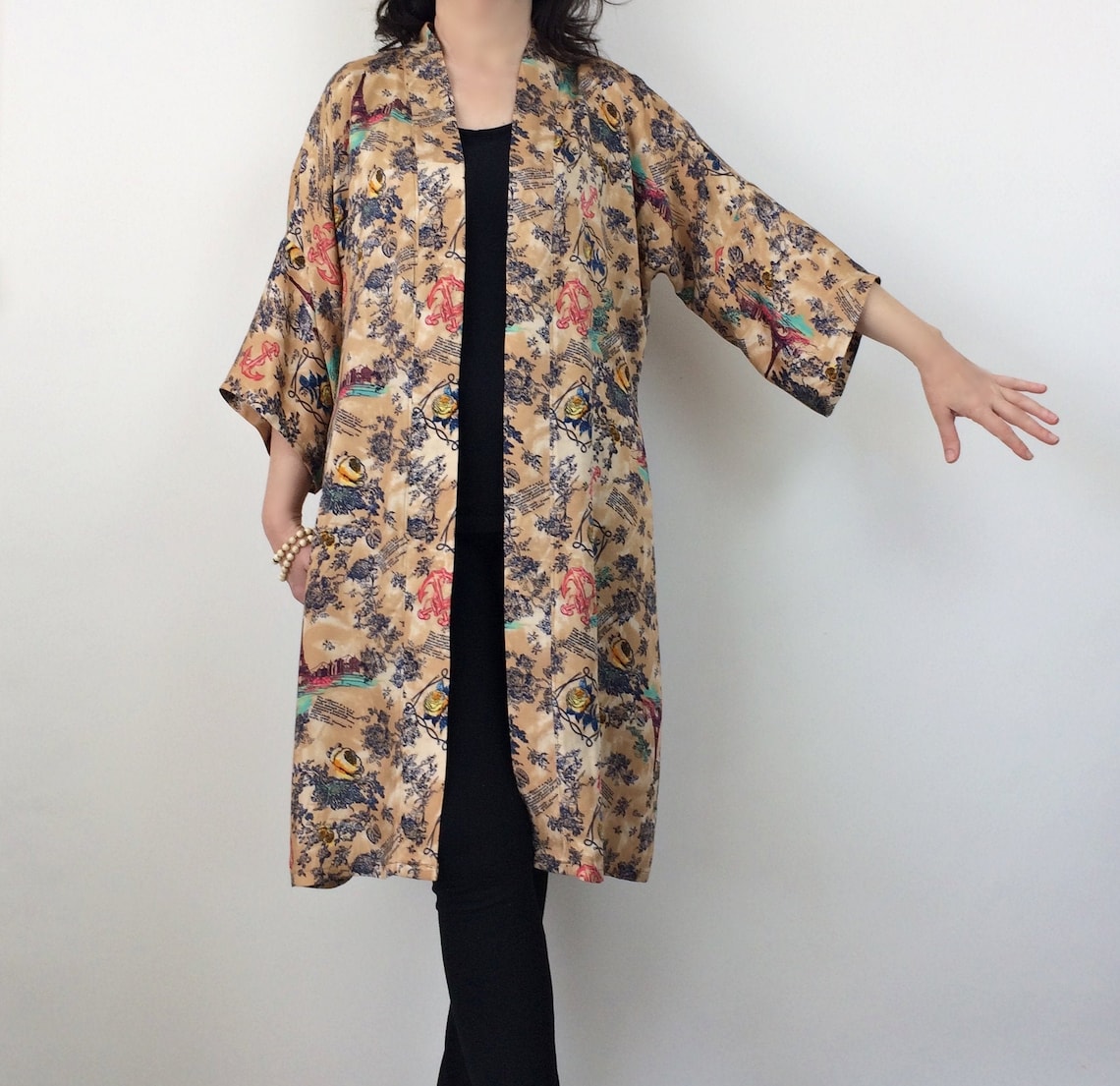 Boho Duster Kimono Jacket Casual Kimono Cardigan Loose Beach - Etsy