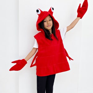 Kids' Red Crab Costume, Lobster Halloween Outfit, Crab and Claw Set ...