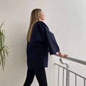 Kimono Style Japanese Jacket, Women's Oversized Haori, Linen Spring ...