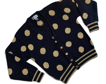 Black Gold Cardigan - Etsy