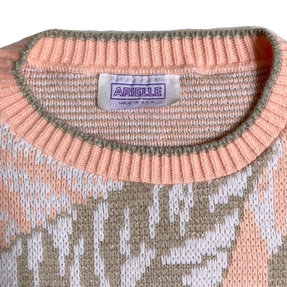 80s Vintage Pastel Peachy Pink Tropical Sweater Made … Gem