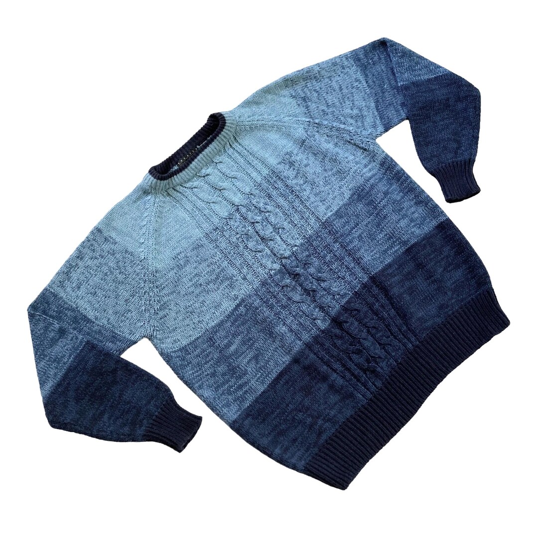 80s 90s Vintage Blue Gradient Sweater Made by Sweater Graphix - Etsy