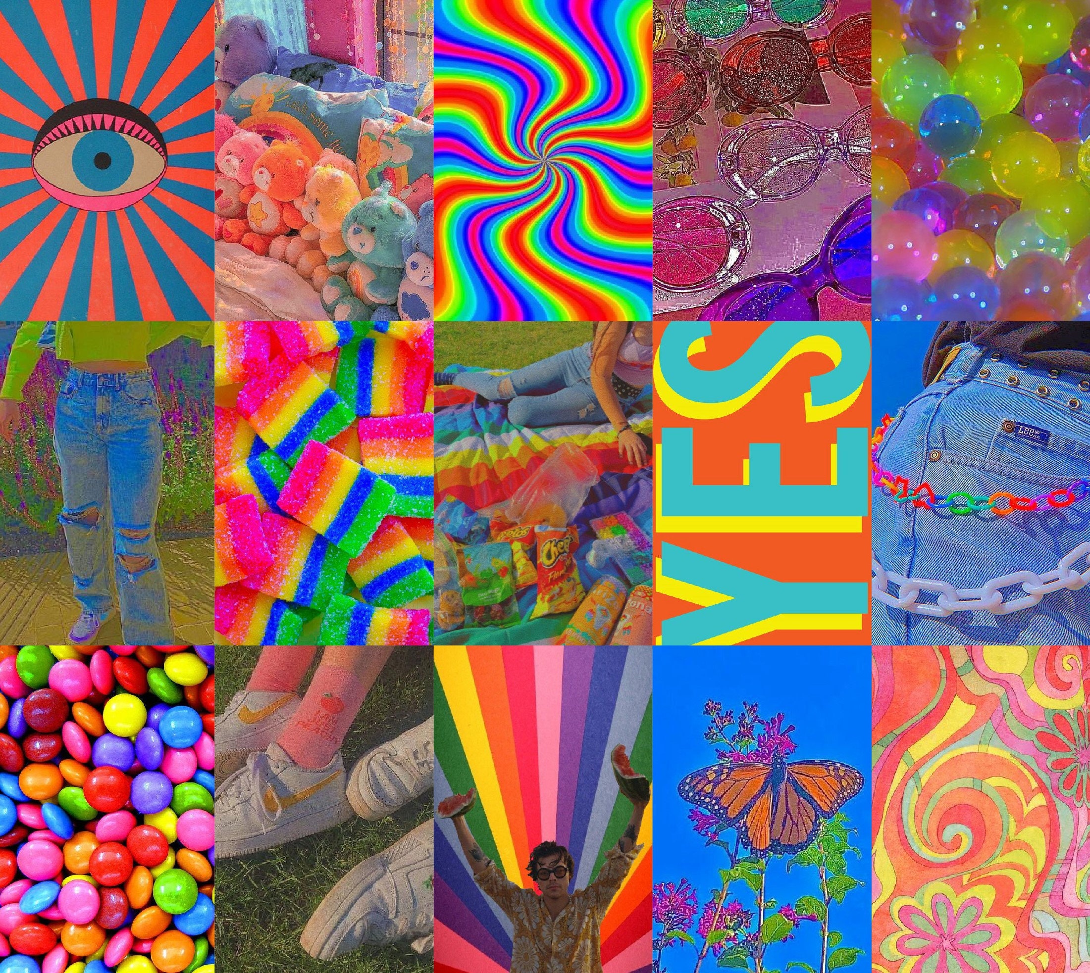 Indie Aesthetic Collage Kits Retro Wall Collage Indie Etsy