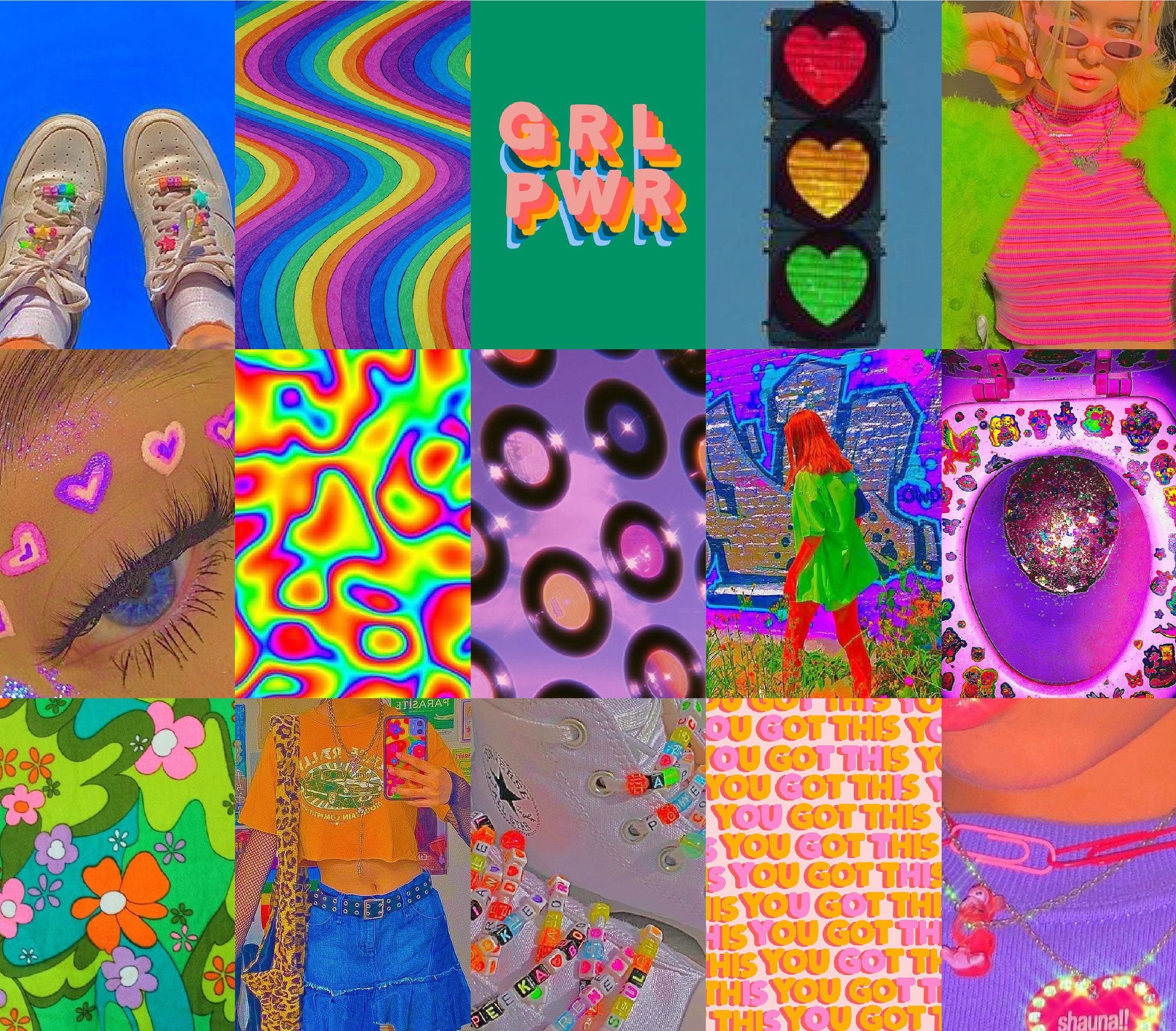 Indie Aesthetic Collage Kits Retro Wall Collage Indie Etsy