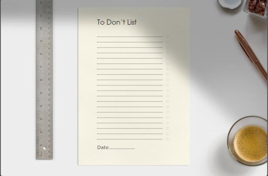 Printable To-don't List Template | Digital Productivity Planner | Stop ...