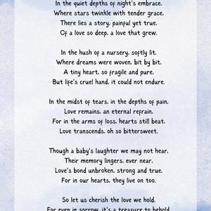 A4 Digital Download Baby Loss Poem: Comforting Words for Grieving Parents - Etsy
