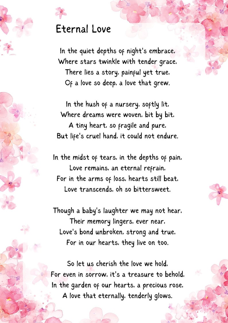 A4 Digital Download Baby Loss Poem: Comforting Words for Grieving ...