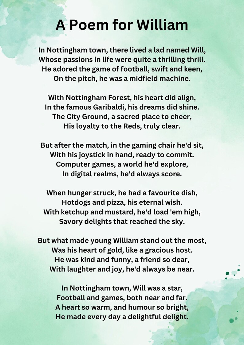 Customised Etsy Digital Download Poetry Service: Personalised Poems ...
