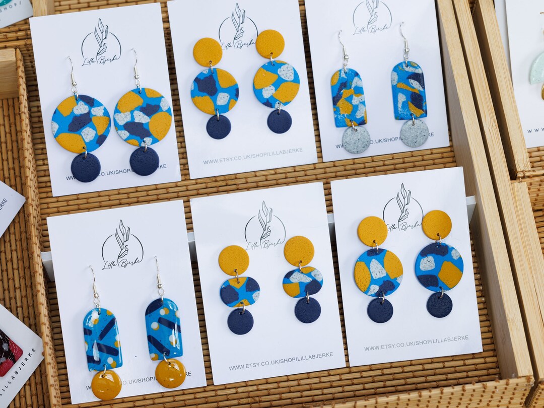 Handmade Polymer Clay/gift/polymer Clay Earrings/gift Box/mother’s Day ...