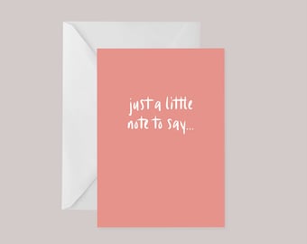 Just a Little Note | Etsy