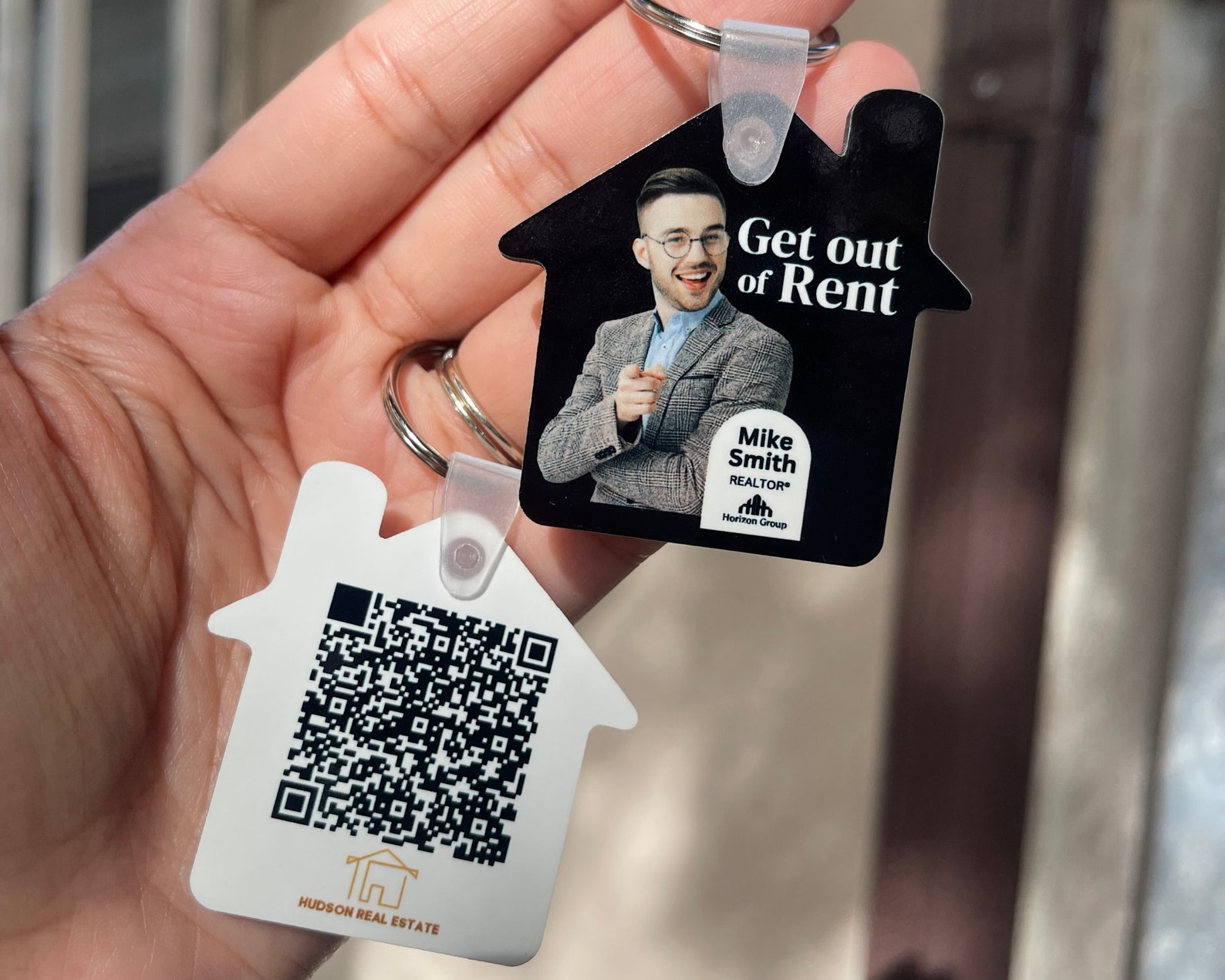 Double Sided QR Code Keychain Realtor Closing Gift Real Estate ...