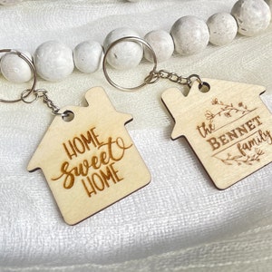 Engraved Wood Keychain, New Home Gift, Realtor Closing Gift, House ...