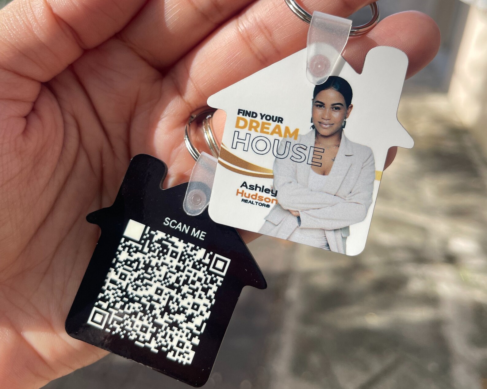 Double Sided QR Code Keychain | Realtor Closing Gift | Real Estate ...