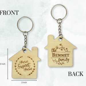 Engraved Wood Keychain, New Home Gift, Realtor Closing Gift, House ...