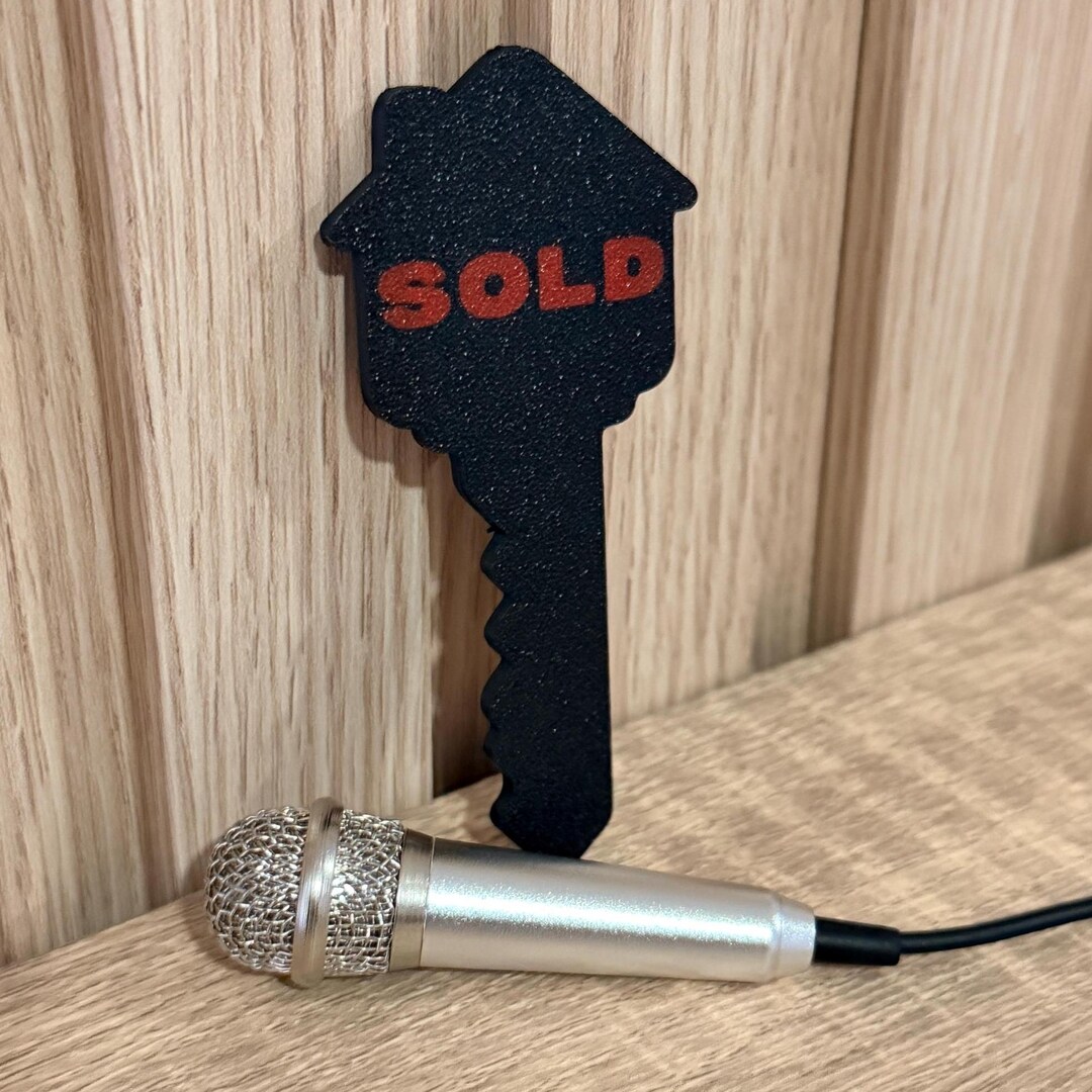 3D Printed Mini Microphone Cover, Realtor SOLD House‑shaped Mic Prop ...