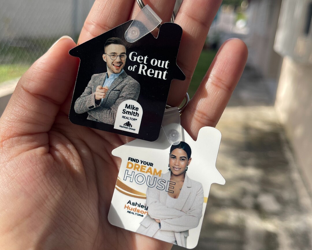 Double Sided Photo Keychain | Realtor Closing Gift | Housewarming Gift ...