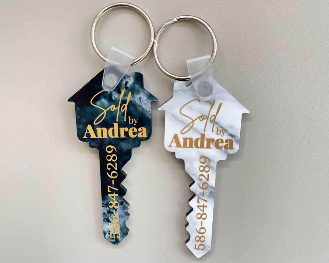 Realtor Closing Gift Keychain, Personalized House Key Keyring, Sold ...
