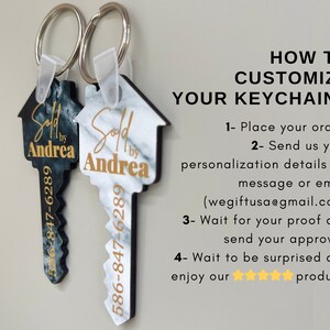 Realtor Closing Gift Keychain, Personalized House Key Keyring, Sold ...