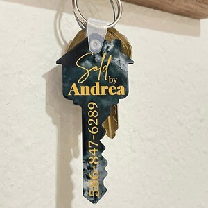 Realtor Closing Gift Keychain, Personalized House Key Keyring, Sold ...
