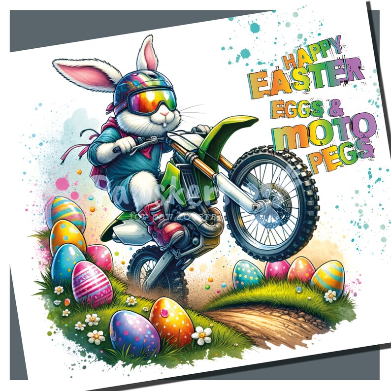Happy Easter Eggs and Moto Pegs, Seamless 20oz Skinny Tumbler Wrap ...
