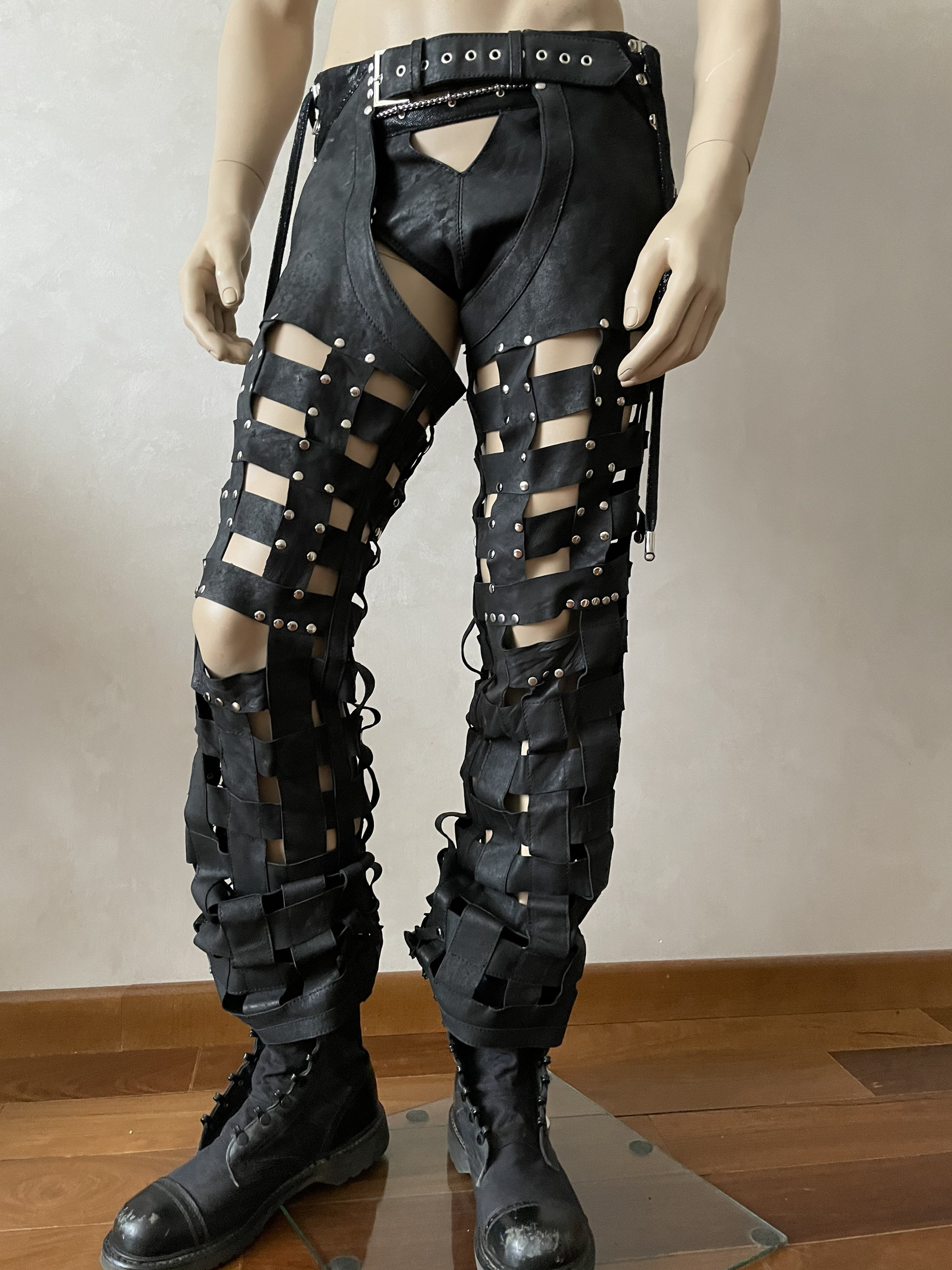 Mens Leather Chaps/ Back Lacing/ Backless Pants/ BDSM Leather | Etsy