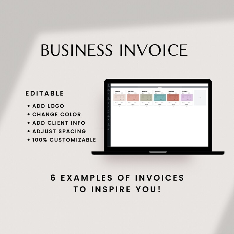 EDITABLE Invoice, Order Form Template, ADD Your LOGO Modern Printable ...