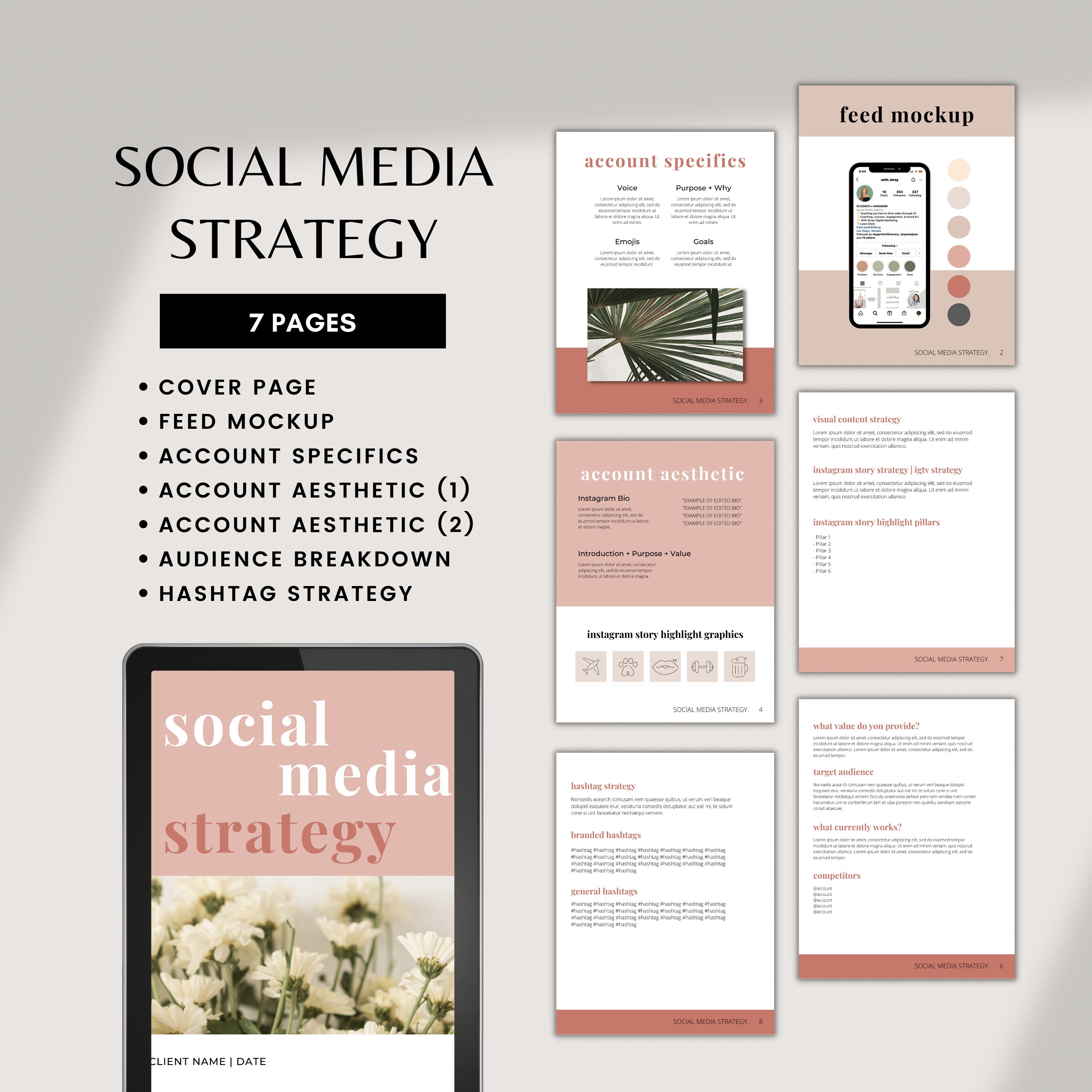 Social Media STRATEGY Template, Business Strategy, Canva Template for ...