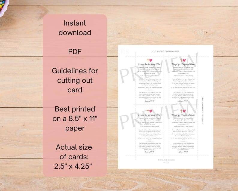 Prayer for Anger and Forgiving Others Printable Card - Etsy