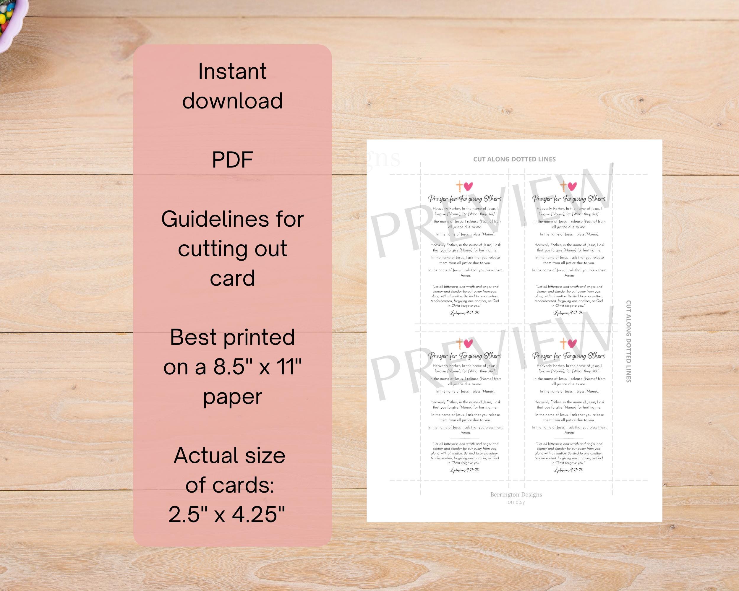 Prayer for Anger and Forgiving Others Printable Card - Etsy