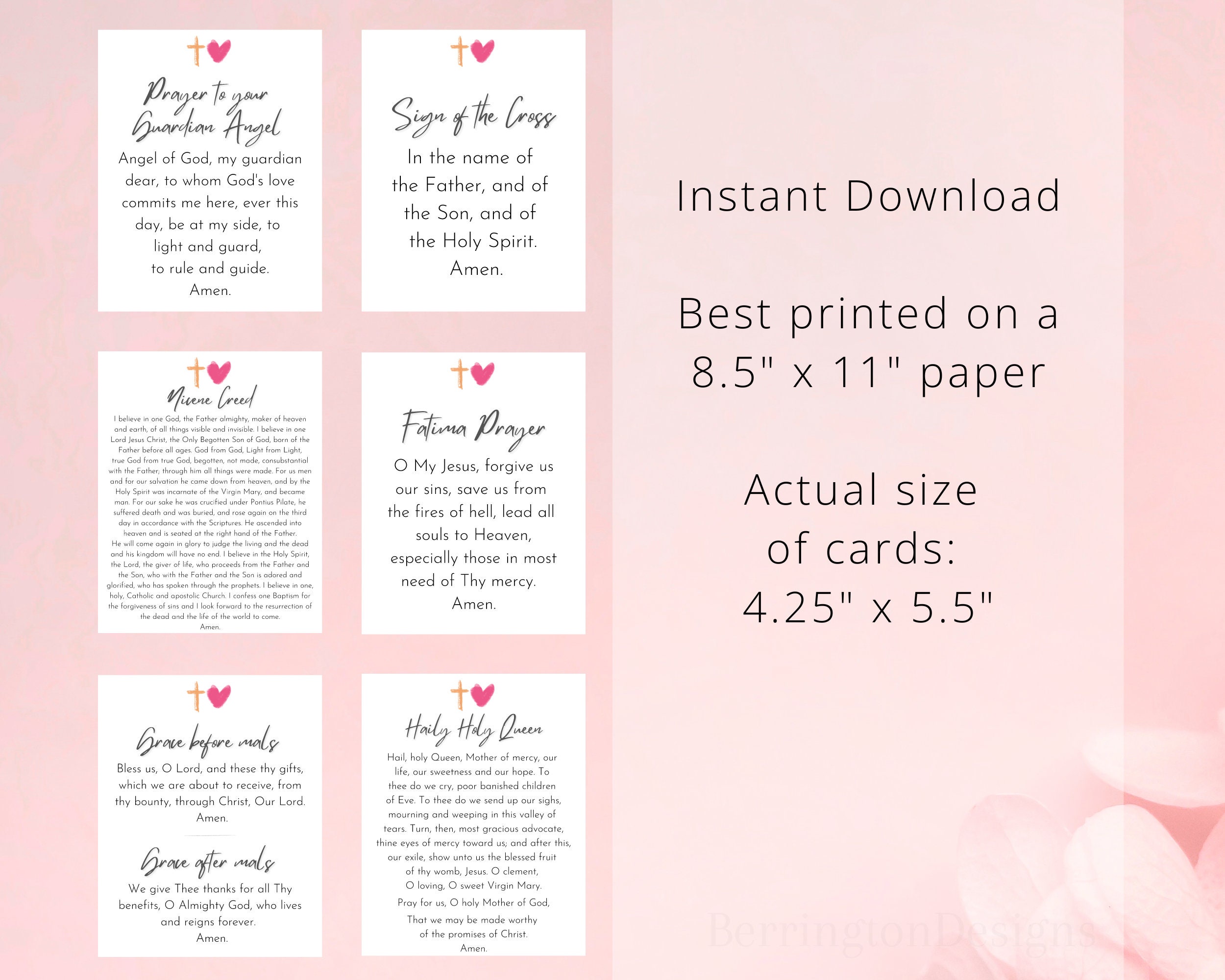 Catholic Prayer Cards for Kids Simple, Printable Learn to Pray ...