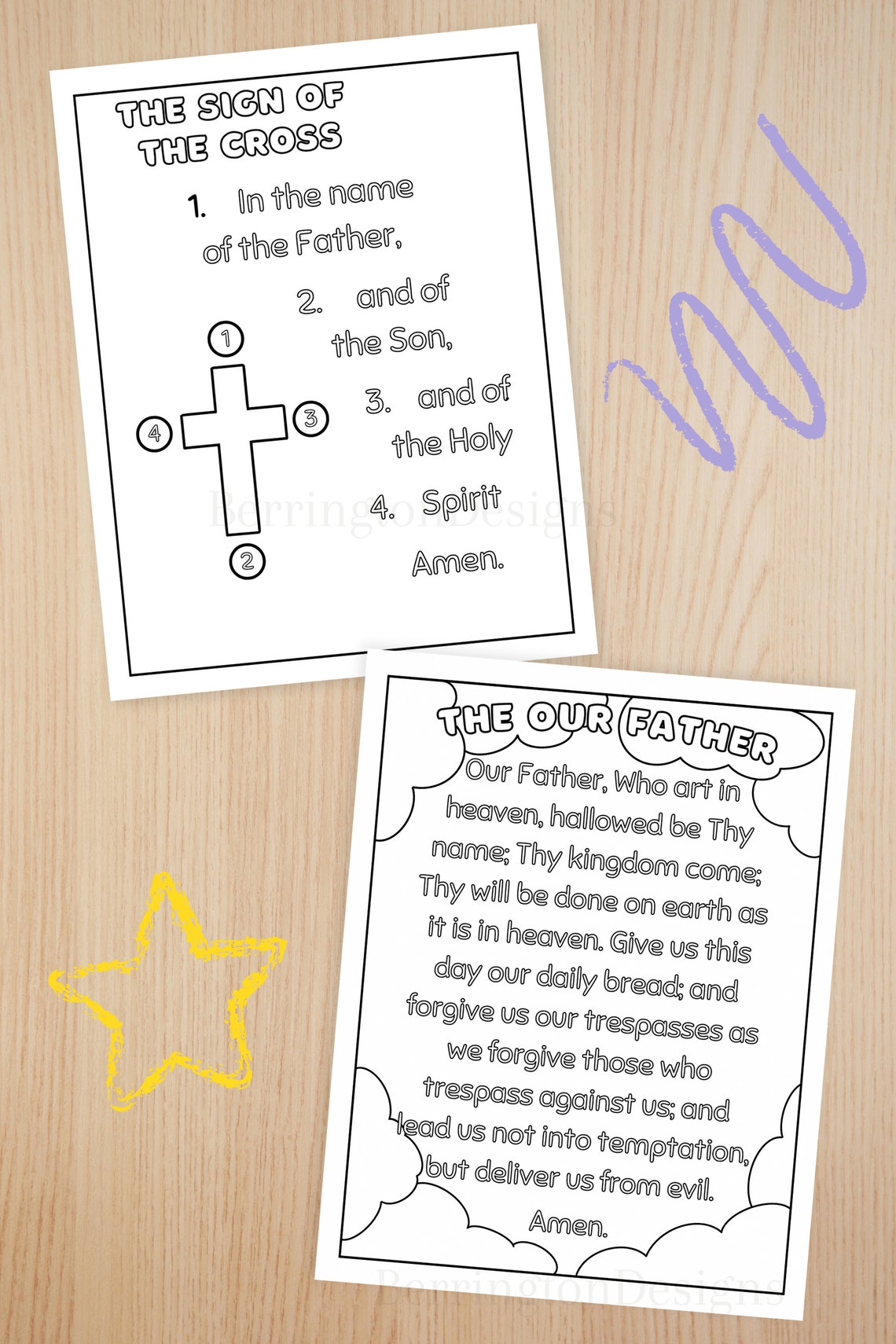 Catholic Coloring Pages for Kids to Learn How to Pray Printable ...