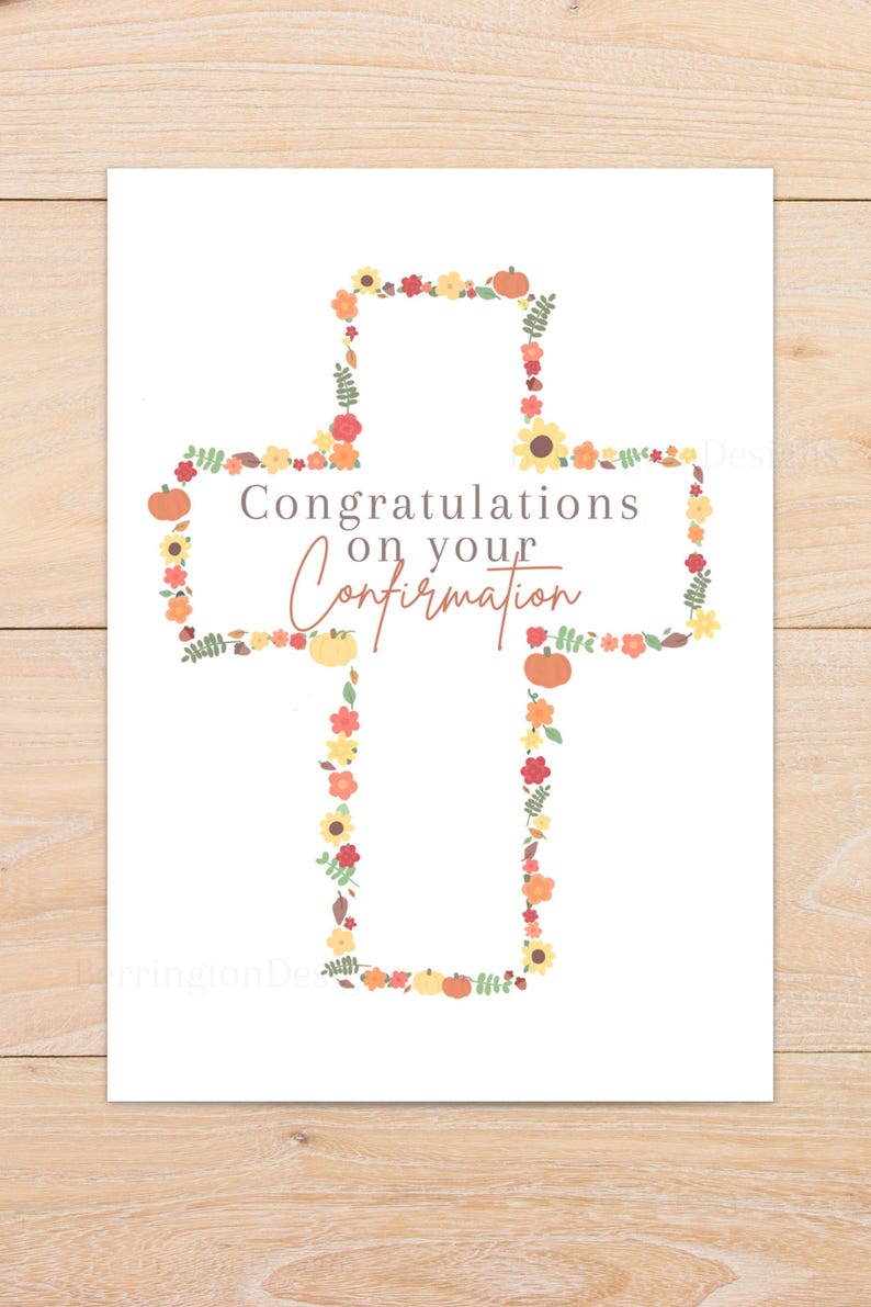 Confirmation Card Printable for Boys and Girls During Fall and Autumn ...