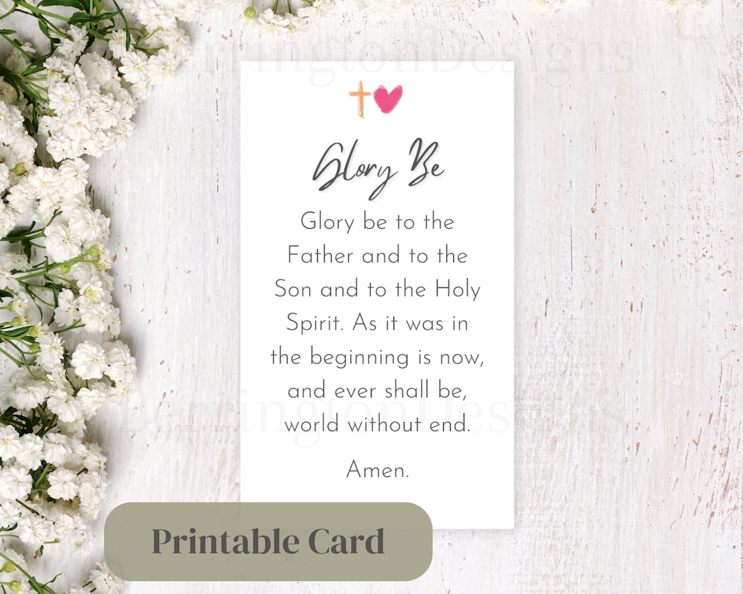 Glory Be Prayer Card Printable, Catholic Prayers, Simple Wallet-sized ...