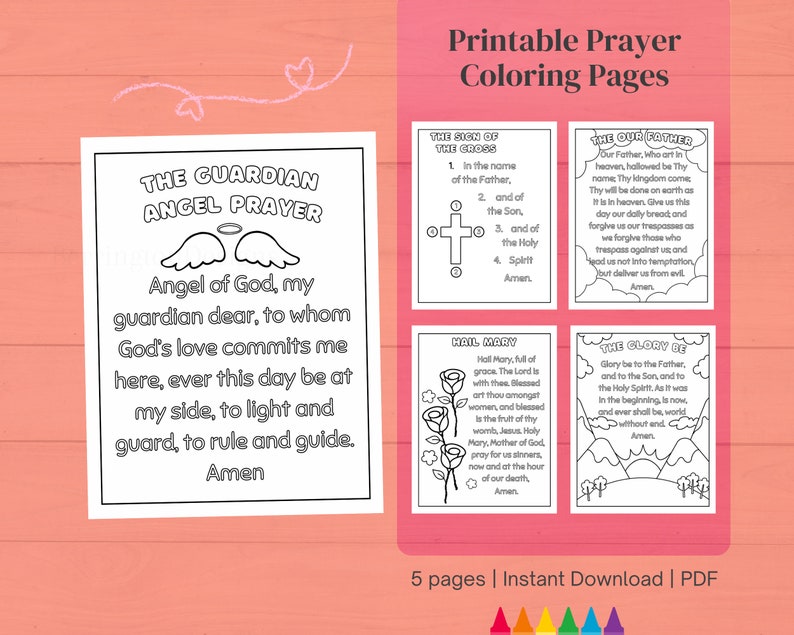 Catholic Coloring Pages for Kids to Learn How to Pray Printable ...
