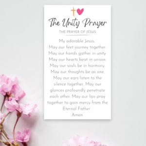 The Unity Prayer Card: Catholic Prayer of Jesus (digital Download) - Etsy