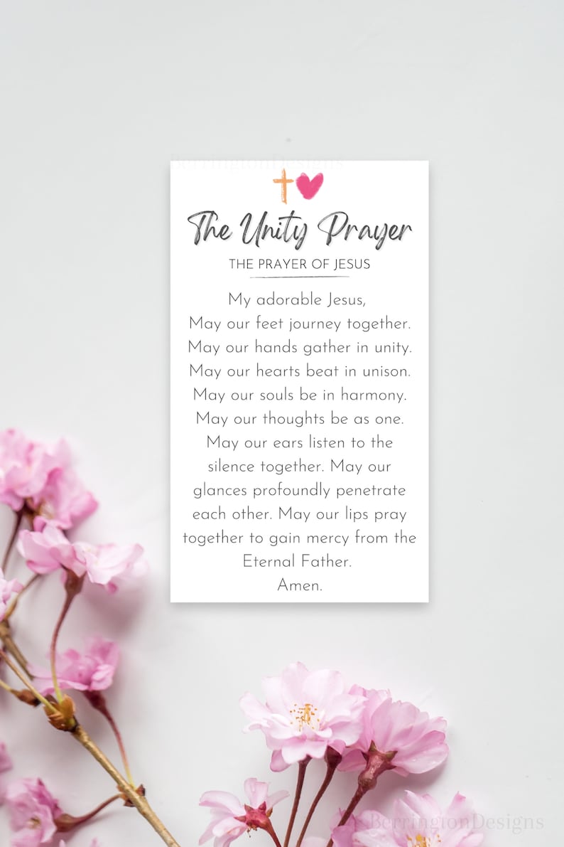 The Unity Prayer Card: Catholic Prayer of Jesus (digital Download) - Etsy