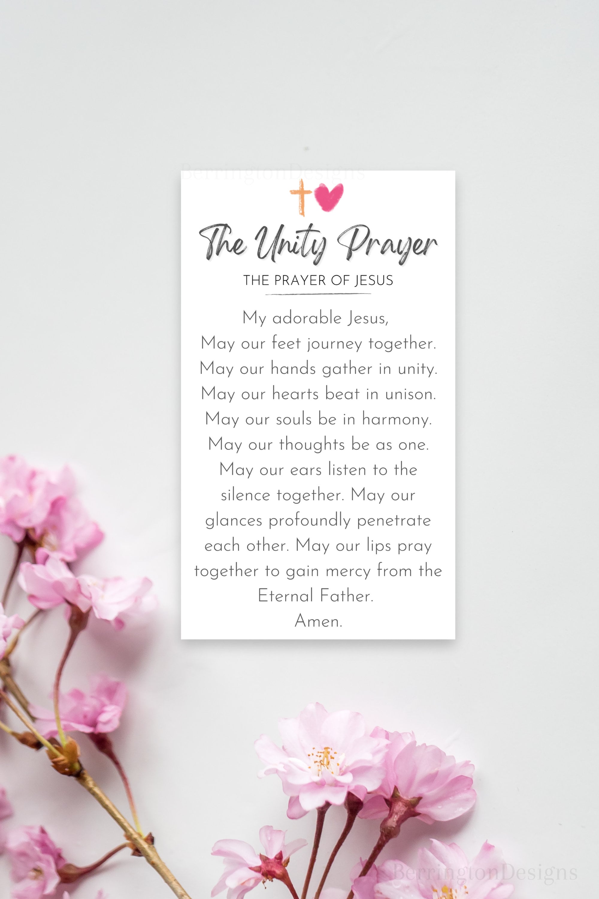 The Unity Prayer Card: Catholic Prayer of Jesus (digital Download) - Etsy