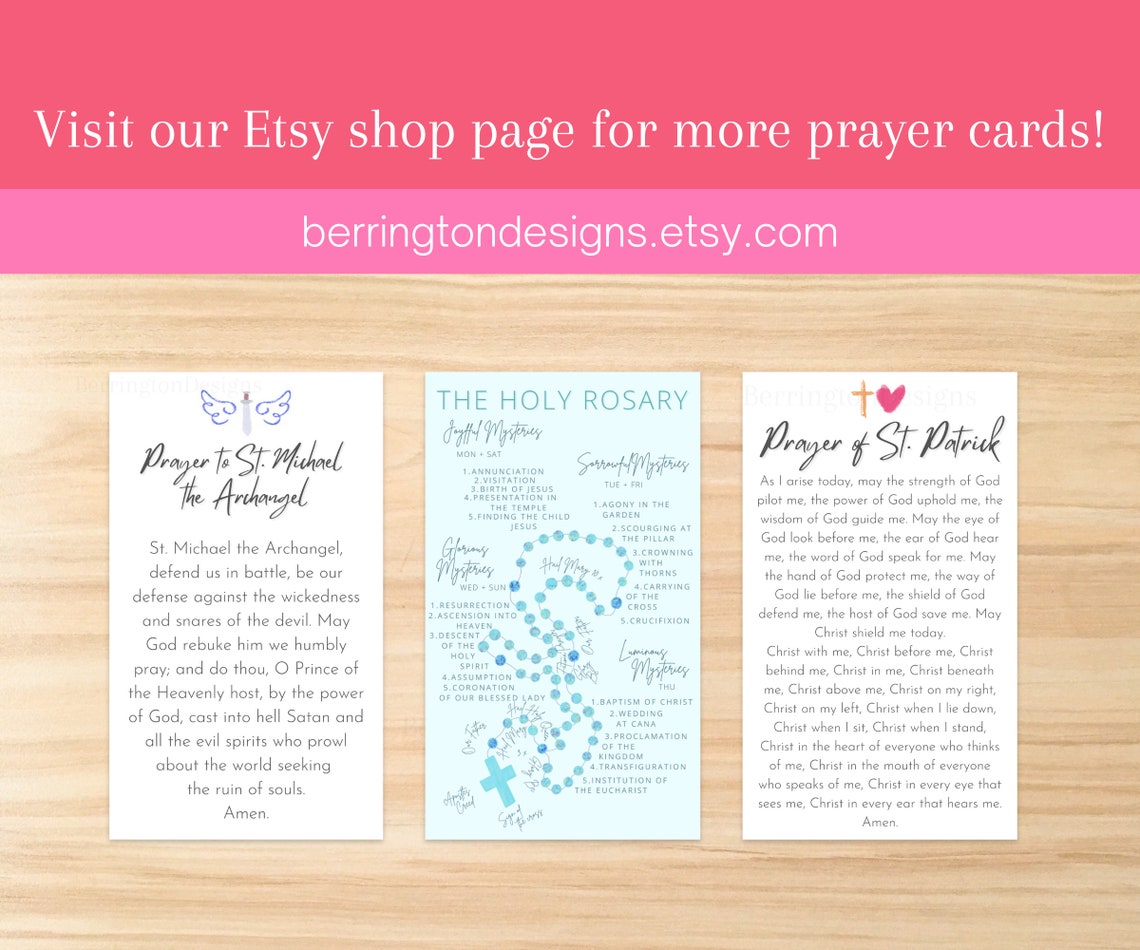 Morning Offering Prayer Card, Printable Prayer Card, Catholic Prayers ...