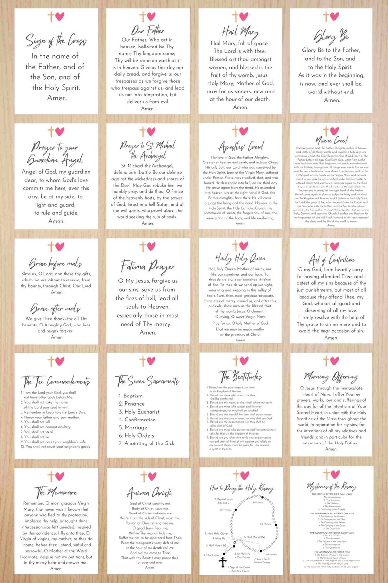 Catholic Prayer Cards for Kids Simple, Printable Learn to Pray ...