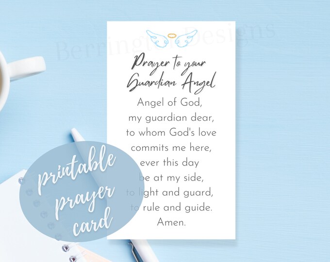 Angel of God Prayer Printable Wall Art Guardian Angel Prayer Print ...