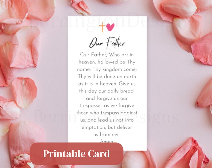 The Lords Prayer, Our Father Prayer Card. A5 With Envelope Catholic ...